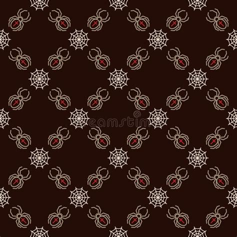 Geometric Pattern With Icons Of Spider Spider Web Stock Vector Illustration Of Design