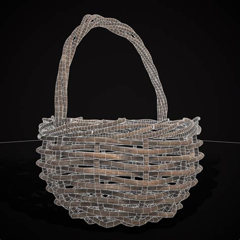 Wooden Root Basket Model Turbosquid 2031111