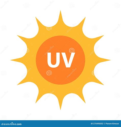 Uv Radiation Icon Vector Solar Ultraviolet Light Symbol For Graphic