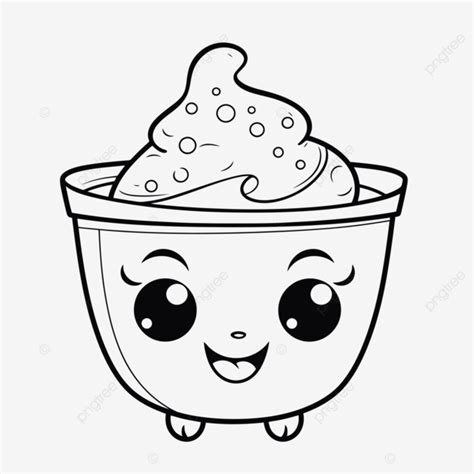 Shopkins 아이스크림 색칠 페이지 무료 개요 스케치 드로잉 벡터 요구르트 그리기 요구르트 개요 요구르트 스케치 Png 일러스트 및 벡터 에 대한 무료 다운로드