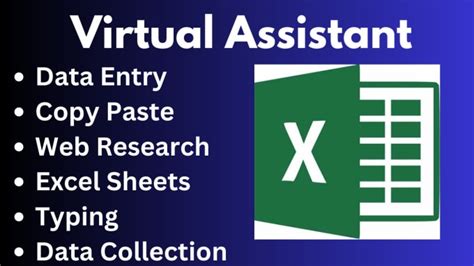 be your virtual assistant for excel data entry copy paste and web