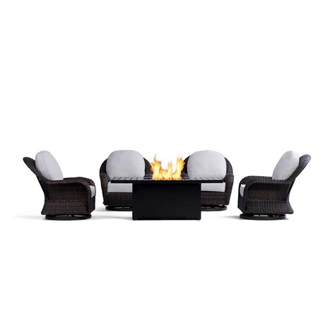 Waverly Fire Pit Table Set With 4 Swivel Chairs Yardbird