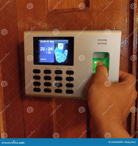 Fingerprint Scanning Before Starting Work Activities Stock Photo Image Of Fingerprint Work