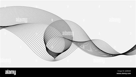 Abstract Wave Element For Design Digital Frequency Track Equalizer Stylized Line Art