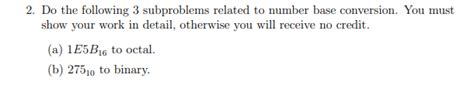 Solved 2 Do The Following 3 Subproblems Related To Number