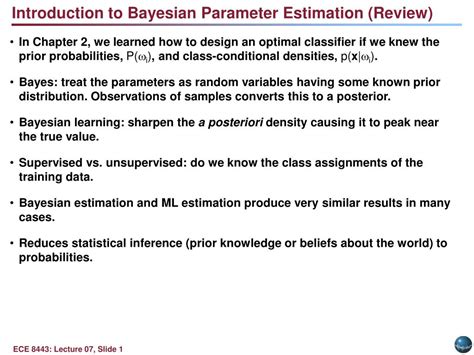 Ppt Lecture 07 Maximum Likelihood And Bayesian Estimation Powerpoint