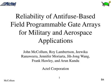 ppt reliability of antifuse based field programmable gate arrays for military and aerospace