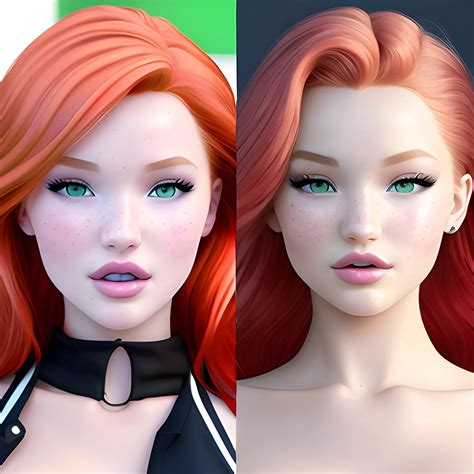 Bella Thorne Dove Cameron Gigi Hadid Face Morph Green Eyes Red