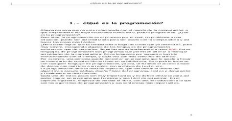 Pdf 1 ¿qué Es La Programación