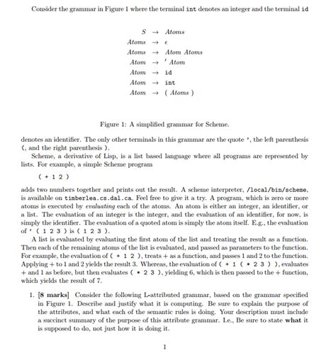 Consider The Grammar In Figure 1 Where The Terminal