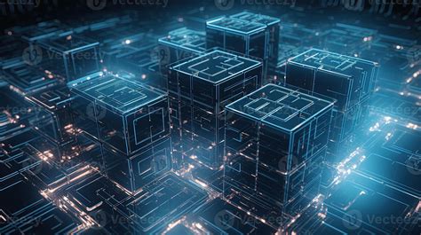 3d Rendering Of Abstract Technology Concept Digital Data Transfer And