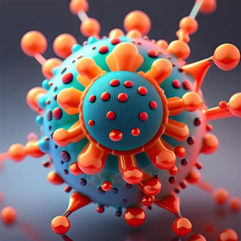 Premium Ai Image Virus Molecule Closeup