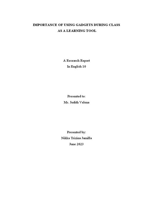 Importance Of Using Gadgets During Class Autosaved Docx Edited