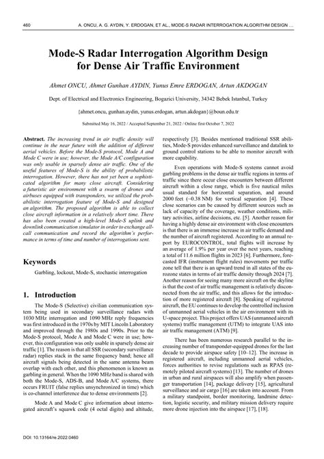 Pdf Mode S Radar Interrogation Algorithm Design For Dense Air Traffic