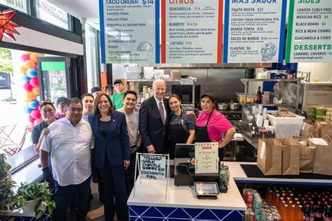 Joe Biden Y Kamala Harris Compraron Tacos Enchiladas Y Churros Para Su