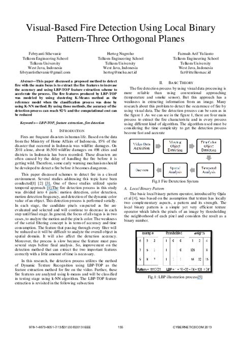 pdf visual based fire detection using local binary pattern three