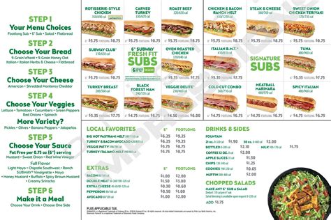 Subway Menu Design Green And White