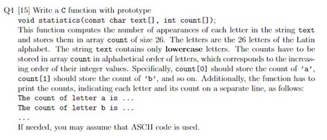 Solved Q4 15 Write A C Function With Prototype Void