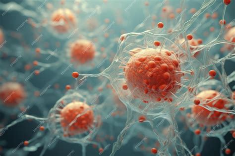Premium Photo Abstract Magnified Molecular Structure Showcasing Cancer Cells
