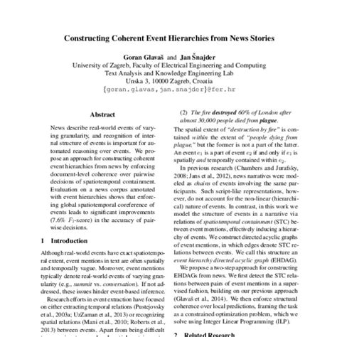 Constructing Coherent Event Hierarchies From News Stories Acl Anthology