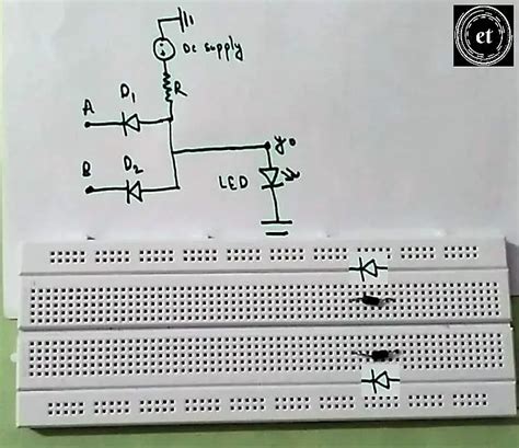 And Gate Using Diodes On Breadboard