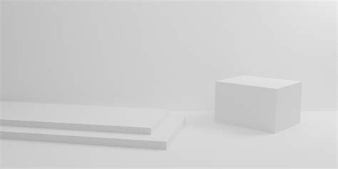 3d 전시 스탠드 프리젠 테이션 및 박람회를위해 회색 배경에 고립 된 흰색 빈 빈 연단 디스플레이 제품에 대 한 받침대 인테리어 무대 디자인 모의 상점에 대한 추상 3d