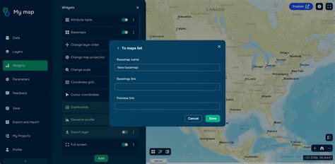Using The Base Maps Widget In Gis