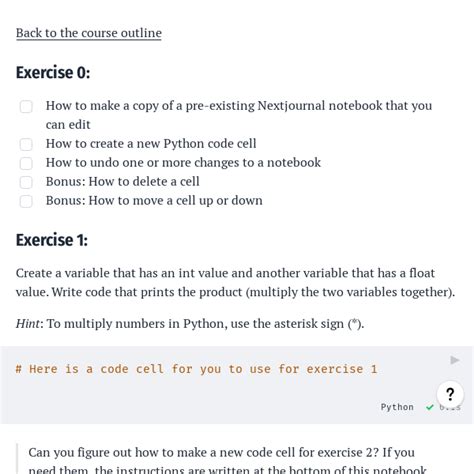 Module 1 Practice Basic Python Nextjournal