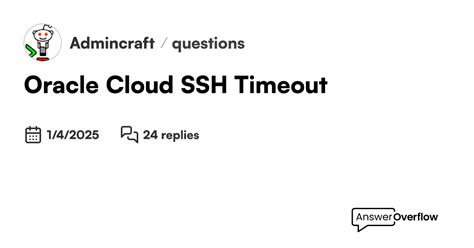 Oracle Cloud Ssh Timeout Admincraft