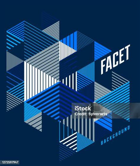 스트라이프 삼각형과 3d 큐브 벡터 디자인의 추상다각형 배경입니다 다른 광고 또는 표지 또는 배너에 대한 템플릿 복고풍 스타일의 그래픽 요소 0명에 대한 스톡 벡터 아트 및