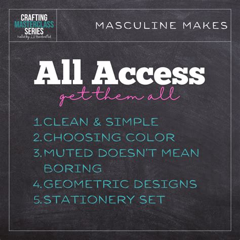 All Access Masculine Makes Masterclass Series 5 Classes Lv Handcrafted