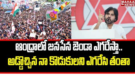 ఆంధ్రాలో జనసేన జెండా ఎగరేస్తాఅడ్డొచ్చిన నా కొడుకులని ఎగరేసి తంతా