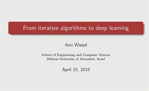Tutorial 3 From Iterative Algorithms To Deep Learning Ieee Signal