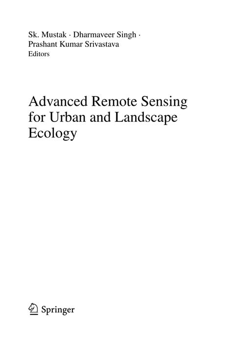 Pdf Advanced Remote Sensing For Urban And Landscape Ecology