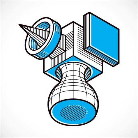 Premium Vector Abstract Vector Isometric Dimensional Shape Made Using Geometric Figures