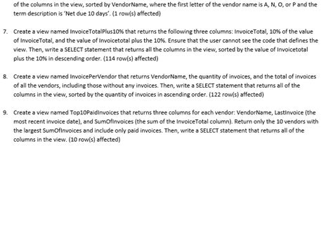 Solved 1 Create A View Named Vendoraddress That Returns The