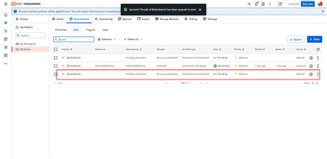 orchestrator can`t run the processes online orchestrator uipath