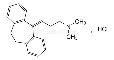 Chemical Structure Of Amitriptyline Hydrochloride Drug Substance Stock Illustration