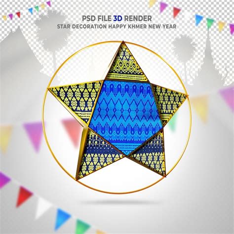 Premium Psd Star Happy Khmer New Year 3d Render L