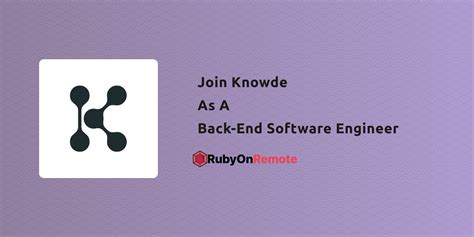 Work Remotely At Knowde As A Back End Software Engineer Rrubyonremote