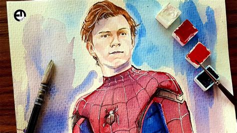 Speed Drawing Tom Holland How To Draw Spider Man Homecoming Youtube