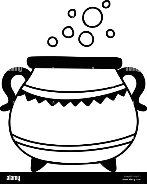 Hand Drawn Witch Cauldron Illustration Isolated On Background Stock