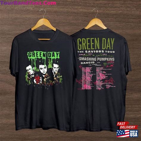 Green Day The Saviors 2024 Tour Shirt 2 Sides Band 90s Vintage Tee