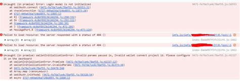 Walletinitialization Error Invalid Params Passed In Invalid Wallet Connect Project Id Please