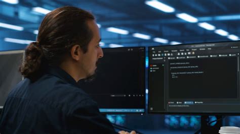 Computer Scientist In Server Hub Doing Stock Footage Sbv 349037415