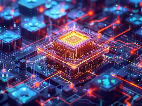 Illustration Quantum Computer Core Visualization Premium Ai Generated Image