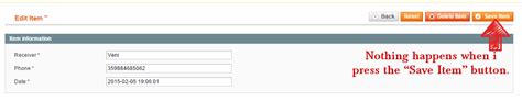 magento 1 9 creating a new form in admin panel but save button is