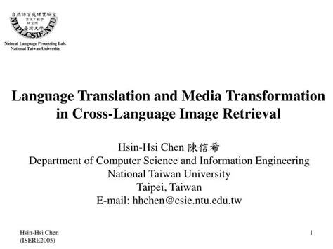 Ppt Language Translation And Media Transformation In Cross Language Image Retrieval Powerpoint
