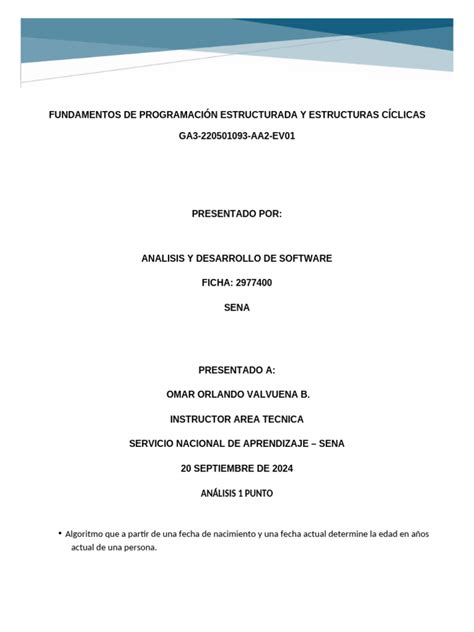 Fundamentos De ProgramaciÓn Estructurada Y Estructuras CÍclicas2977400 Pdf