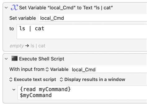 Execute Shell Scripts `with Input From` Is For Stdin Data Not Code